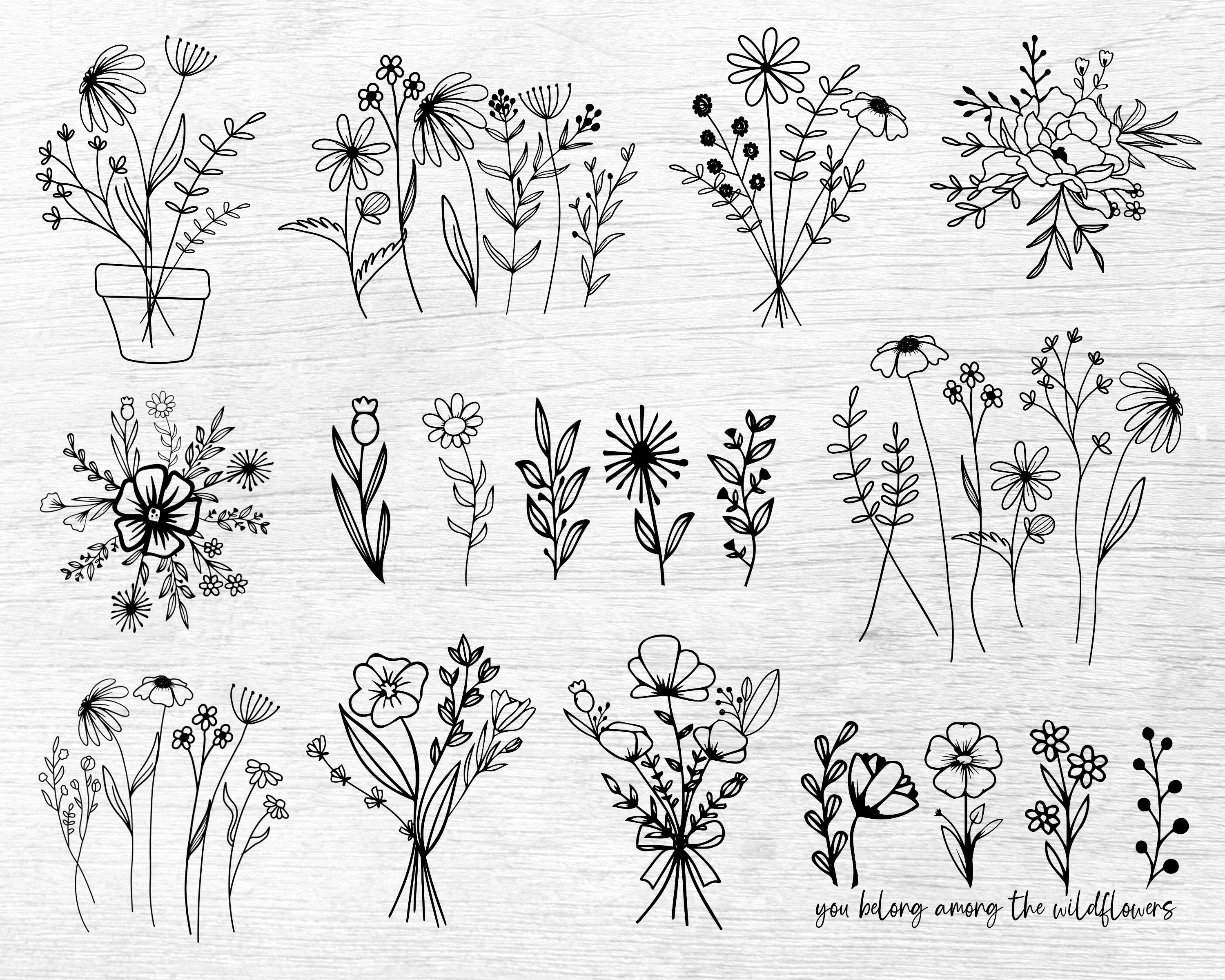 Flower Svg Bundle Wildflower Svg Bundle Floral Svg Stay Etsy