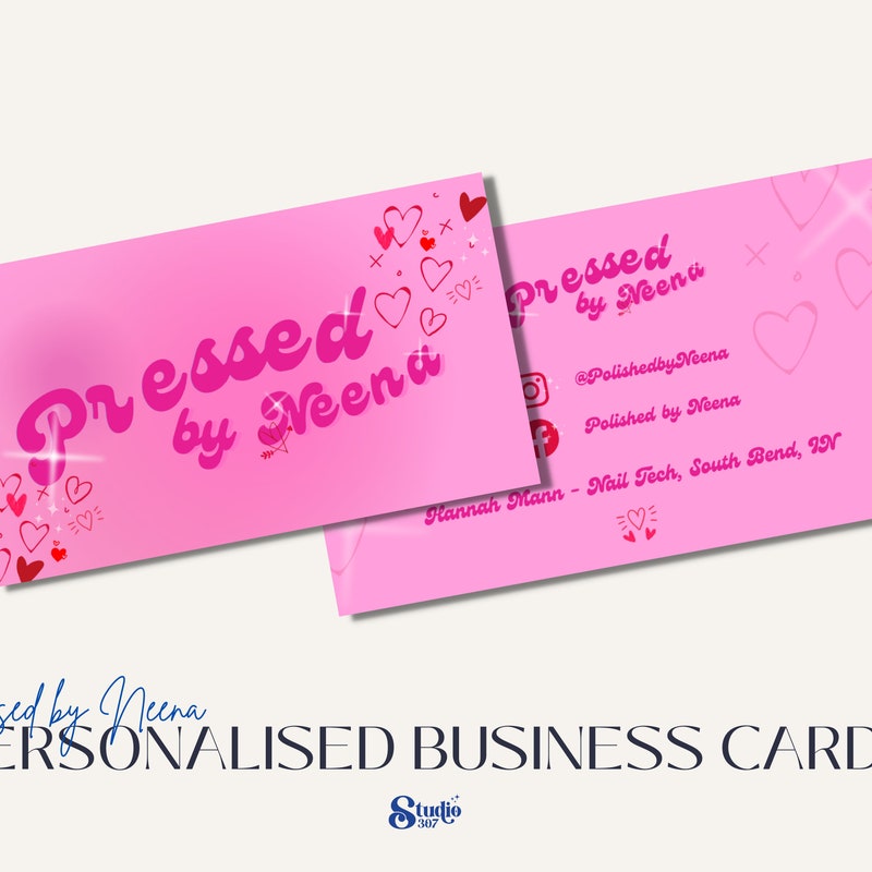 Pink Business Cards - Etsy