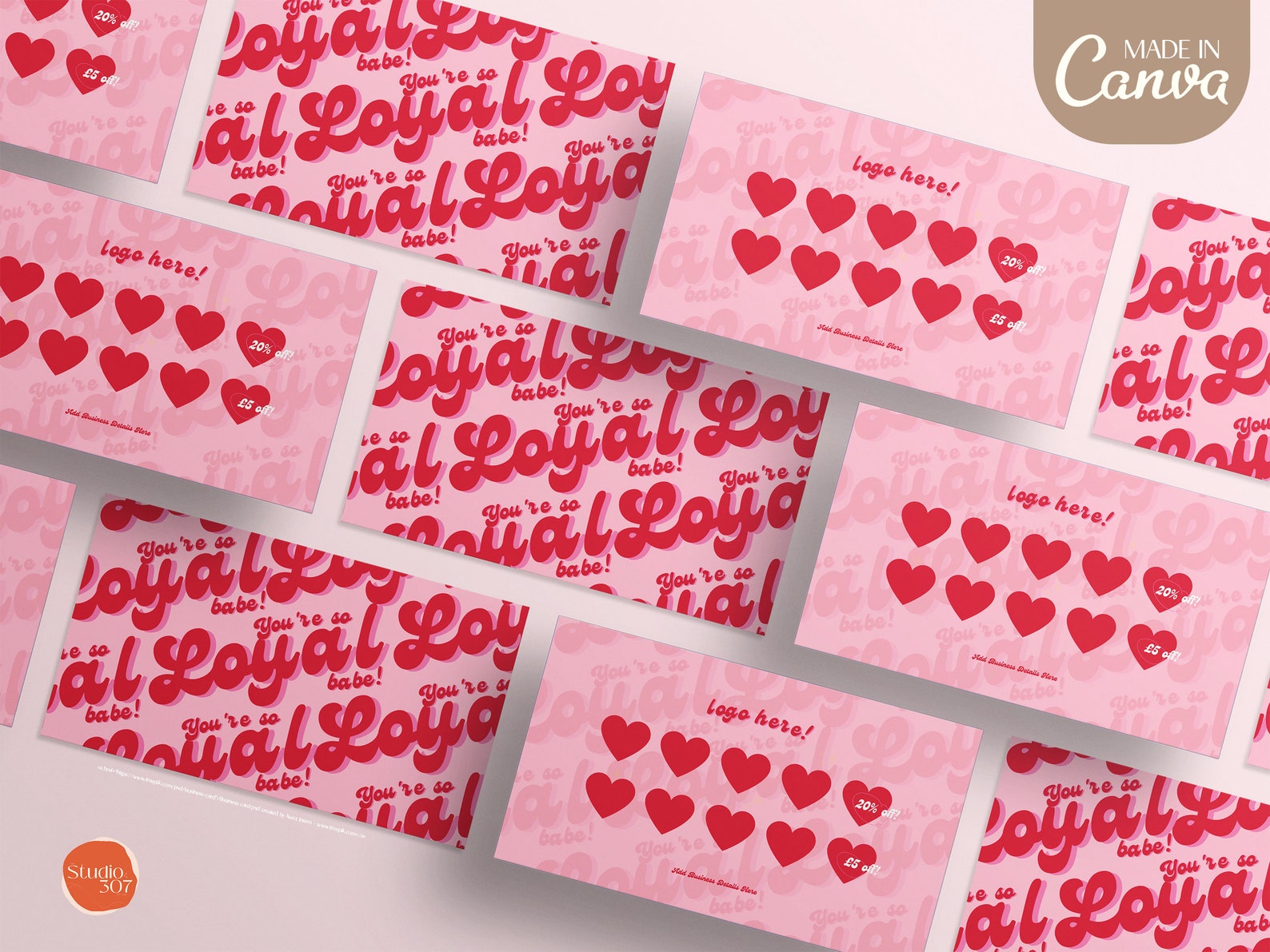 3 Loyalty Card Designs Perfect for Beauty Businesses Customisable Canva ...