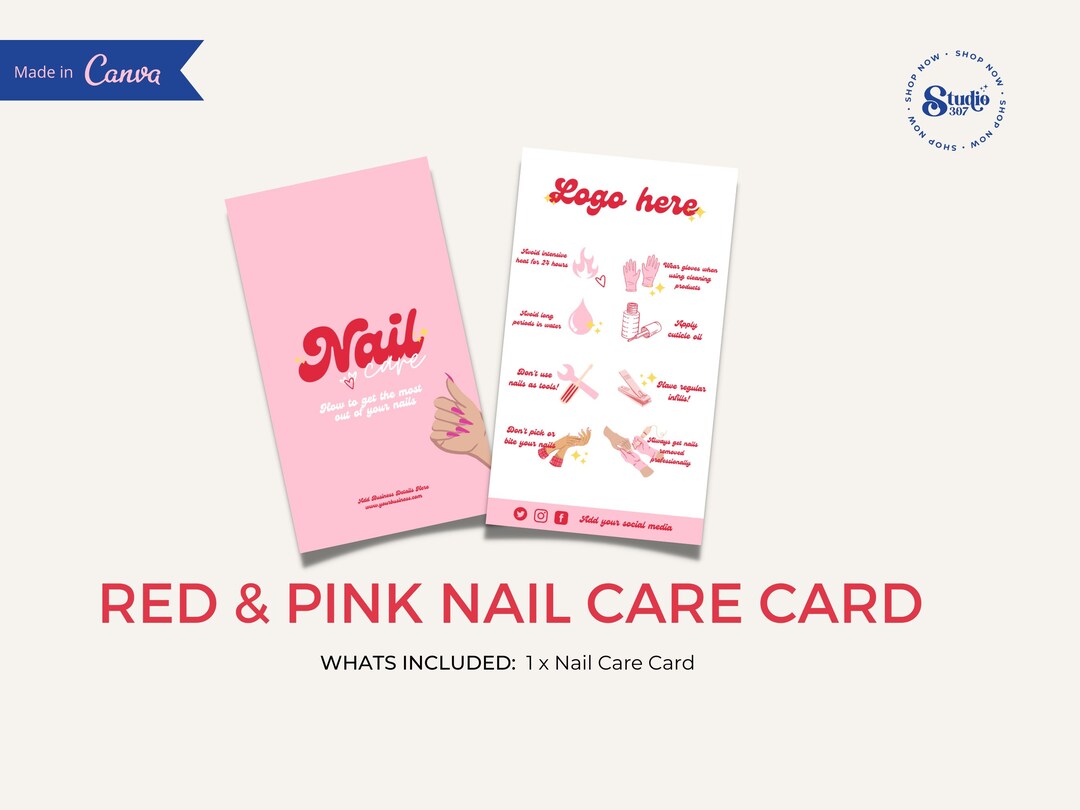 Nail Care Card Design - Perfect for Beauty Businesses, Beauticians ...