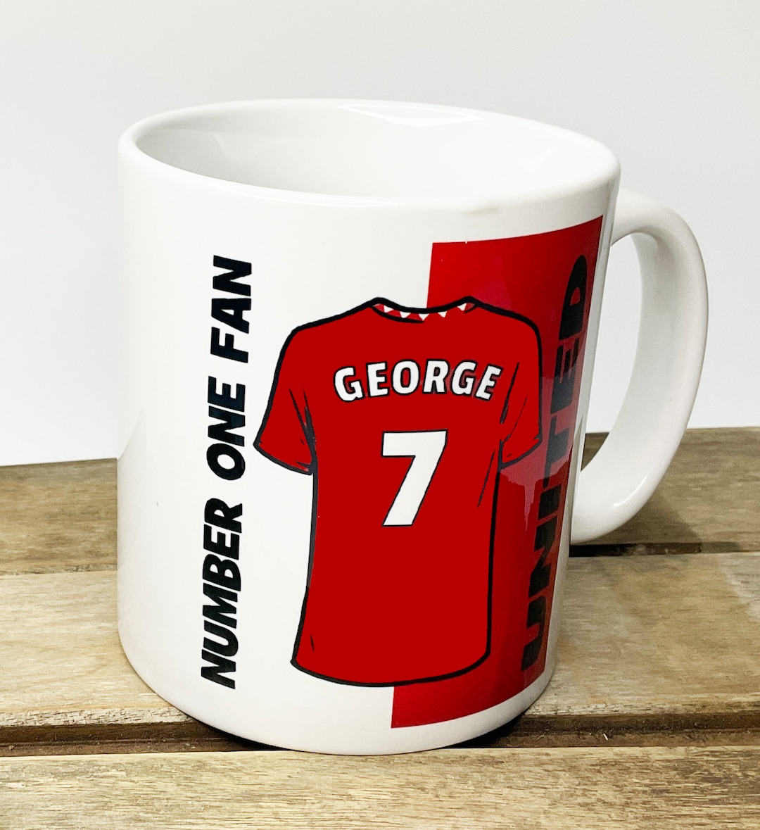 Manchester United Football Shirt and Name Personalised Mug - Etsy