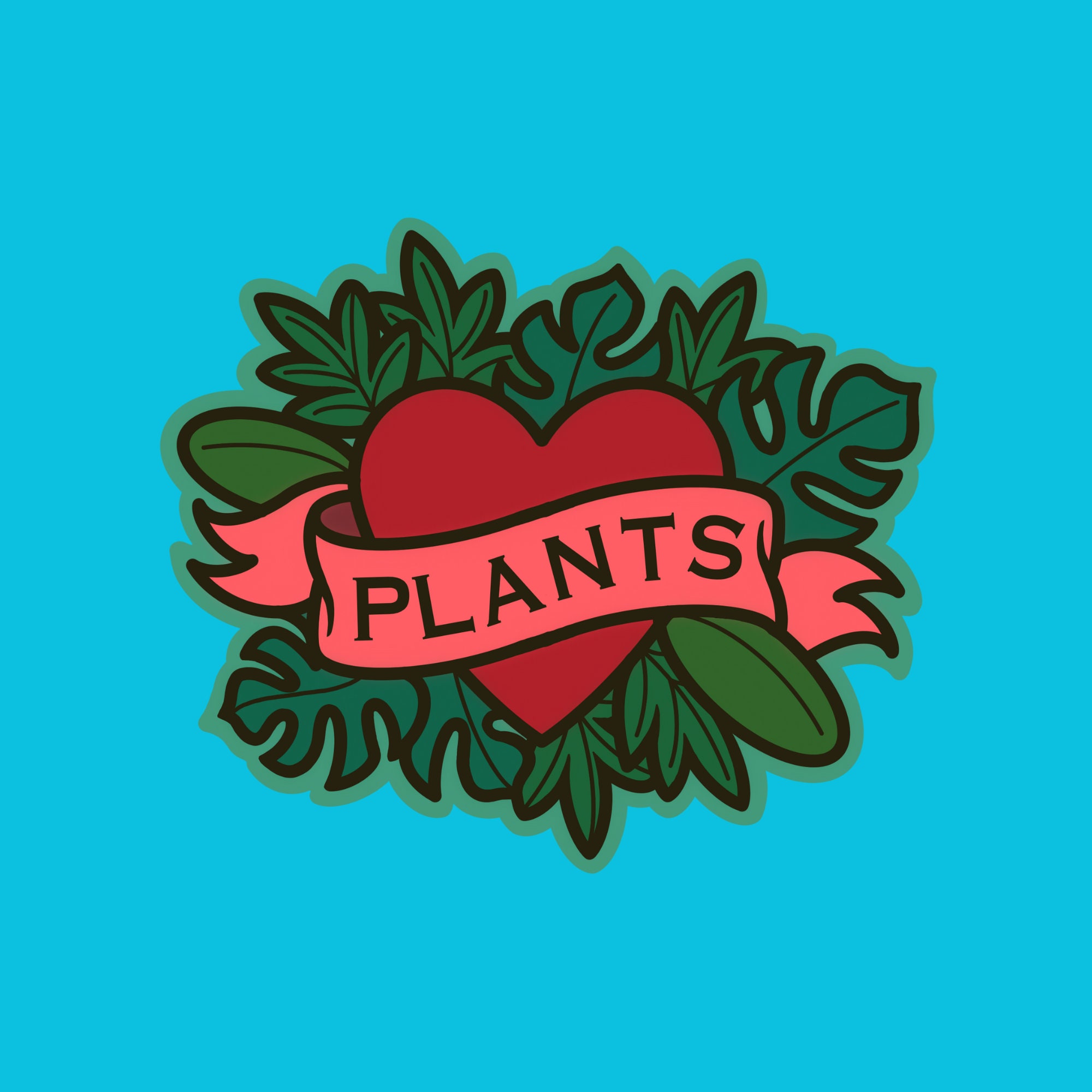 Plant Love / Plant Sticker / Plant Drawing / Botanical Sticker / Tattoo ...