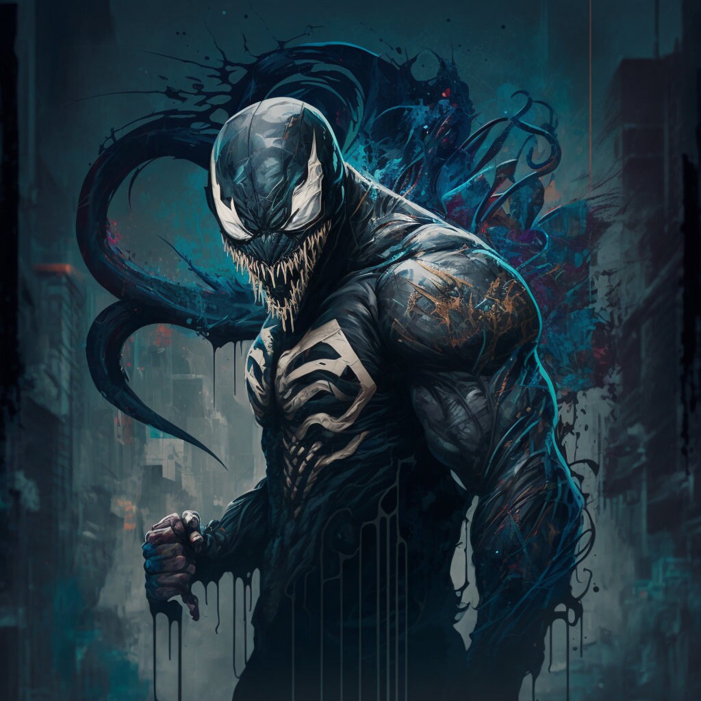 Poster Venom on the Graffiti Poster Printable Black Gift Mancave Decor ...