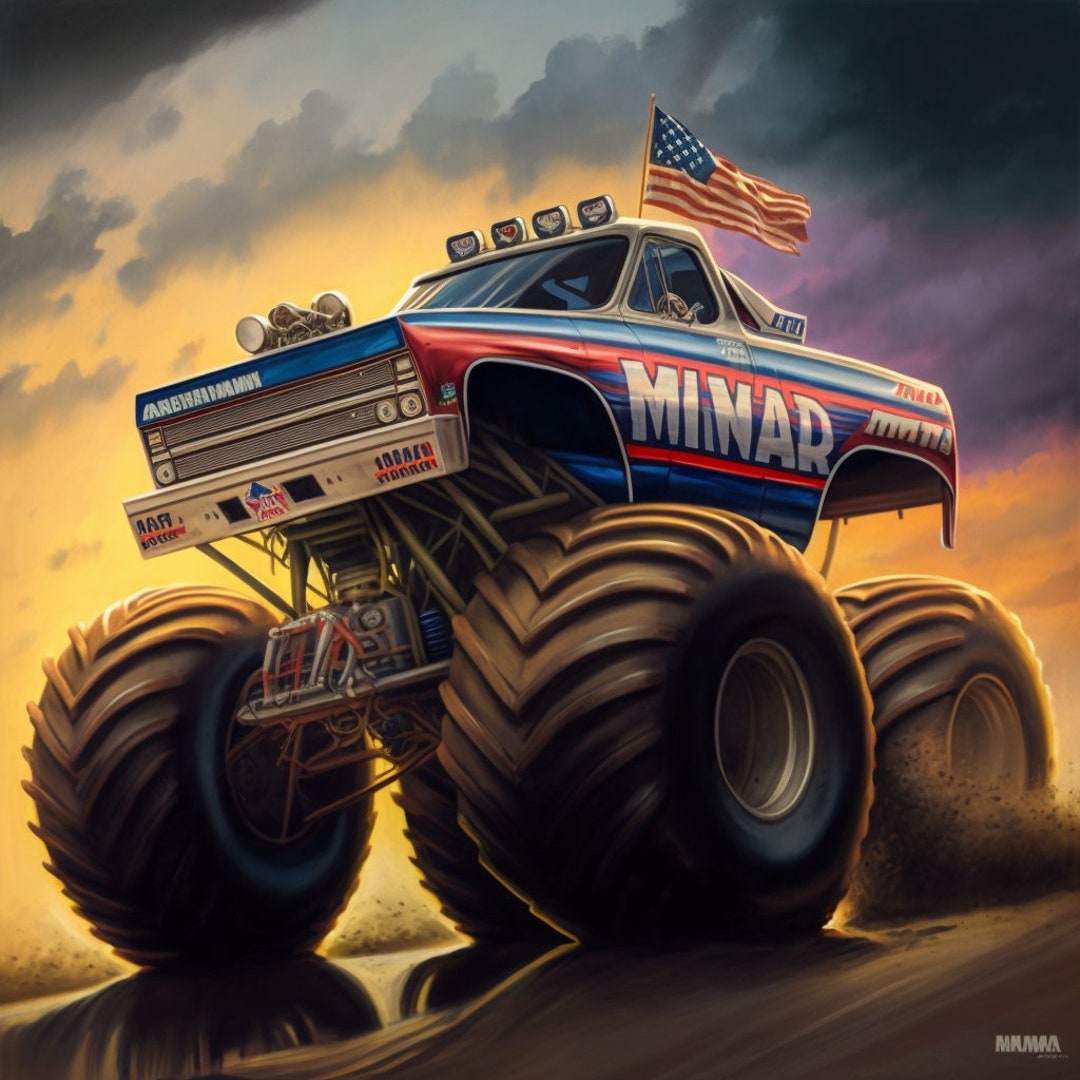 Monster Truck Poster Artwork Gift Digital Download Wall Art Home Decor ...