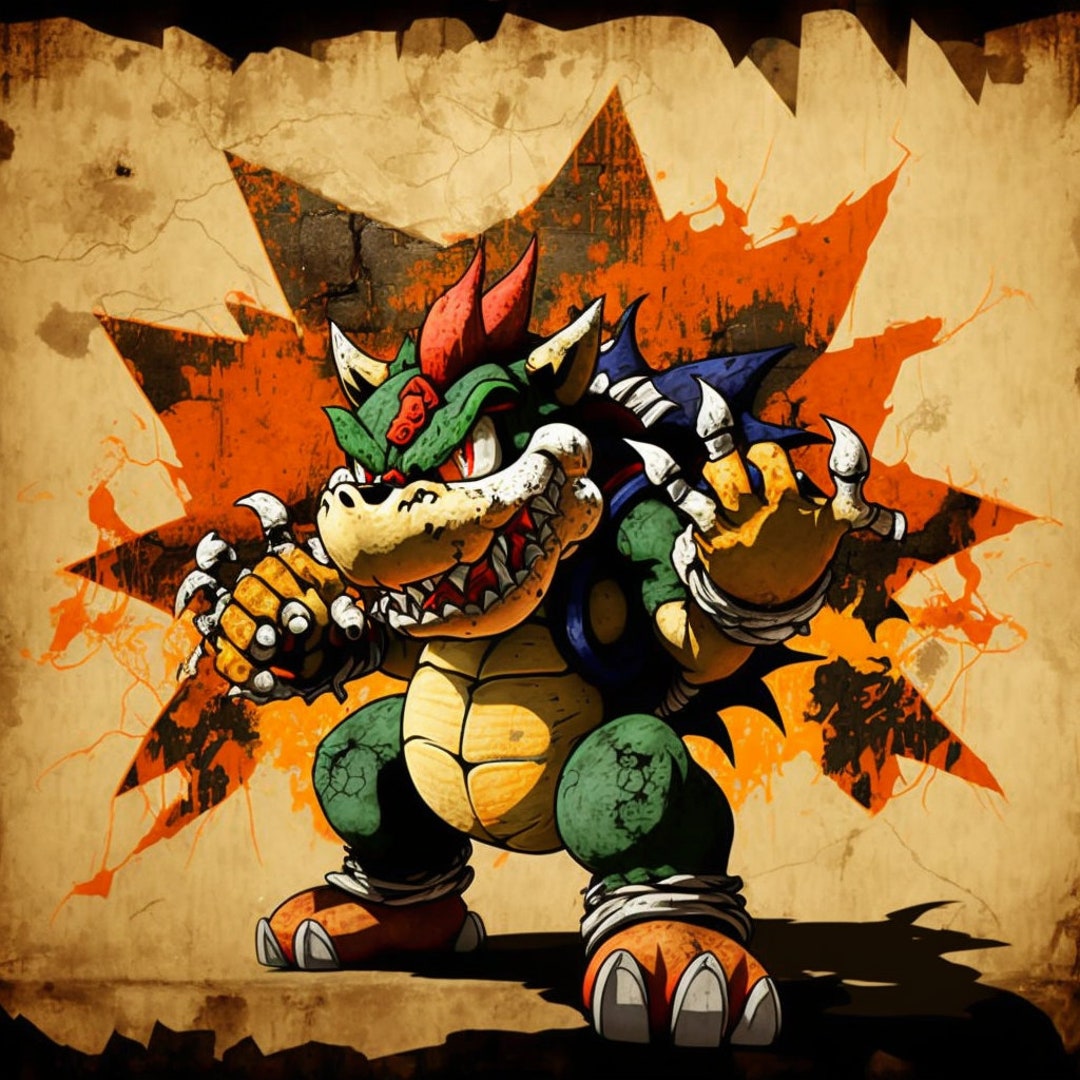 Poster Bowser: the King of Koopas Poster Yellow Orange Green Gamer ...
