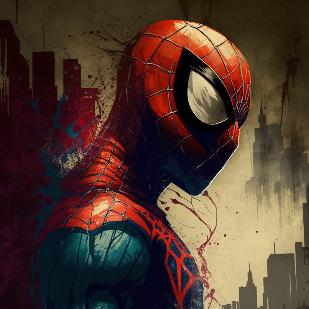 Poster Graffiti-spider-man Red Poster Printable Design for Shop Digital ...