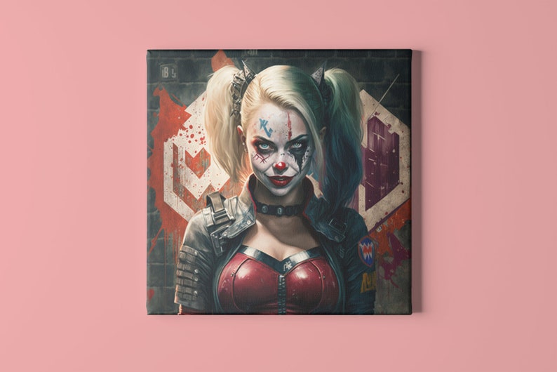 Poster Harley Quinn Red Blue Bad Girl Poster Kitchen Decor Digital ...
