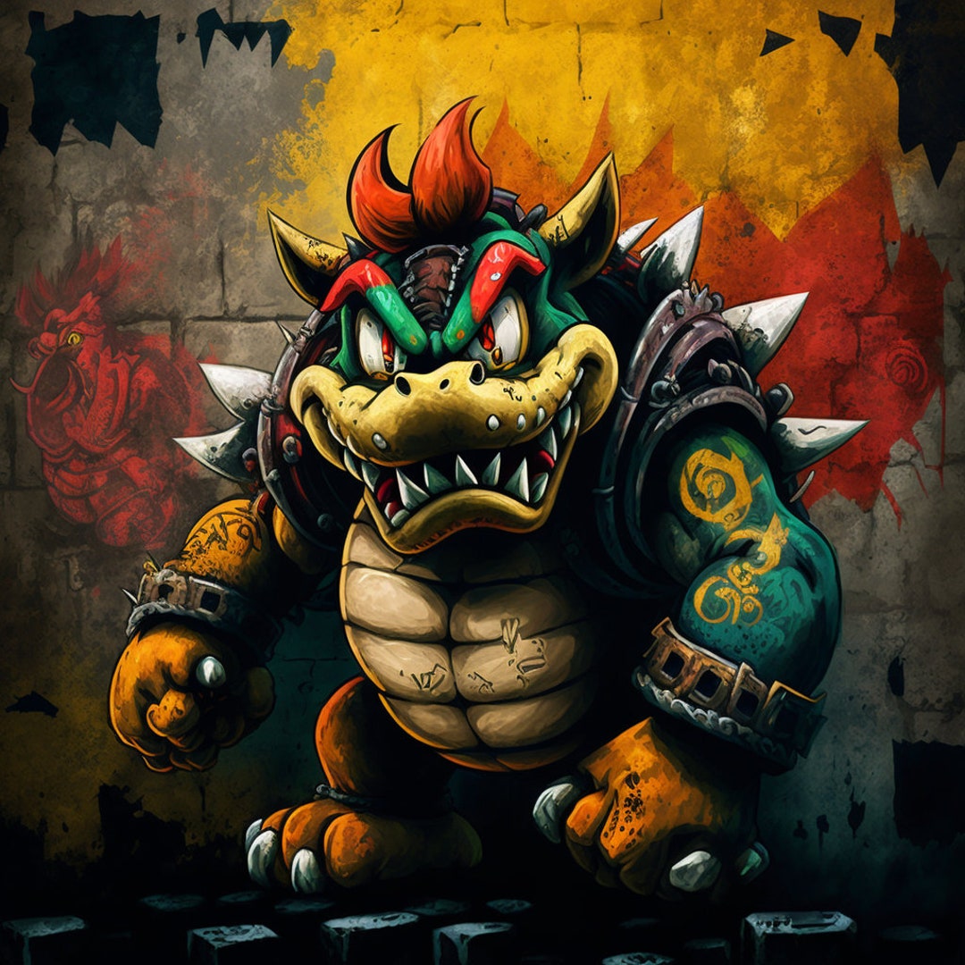 Poster Bowser Graffiti Green Red Poster Printable Gamer - Etsy