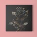 Reen Watercolor Leaves Gorgeously Ornate Rose-black Vantabl Digital ...