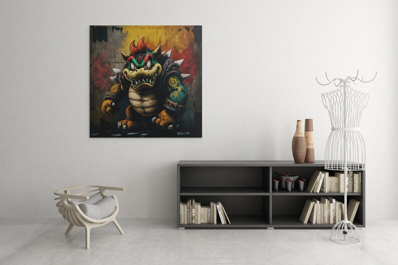 Poster Bowser Graffiti Green Red Poster Printable Gamer Etsy
