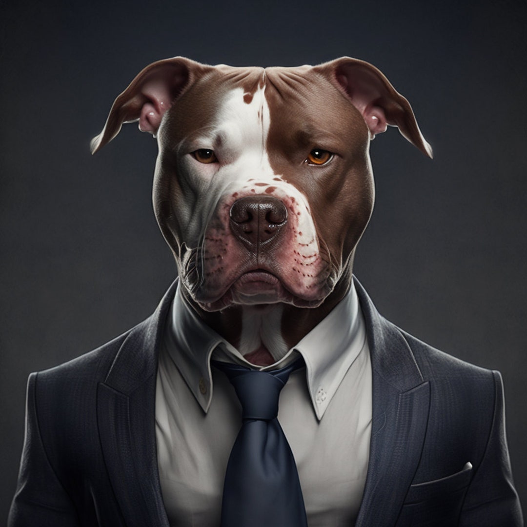 Gangsta Pit Bull Printable Gift Idea Poster Digital Download Wall Art ...