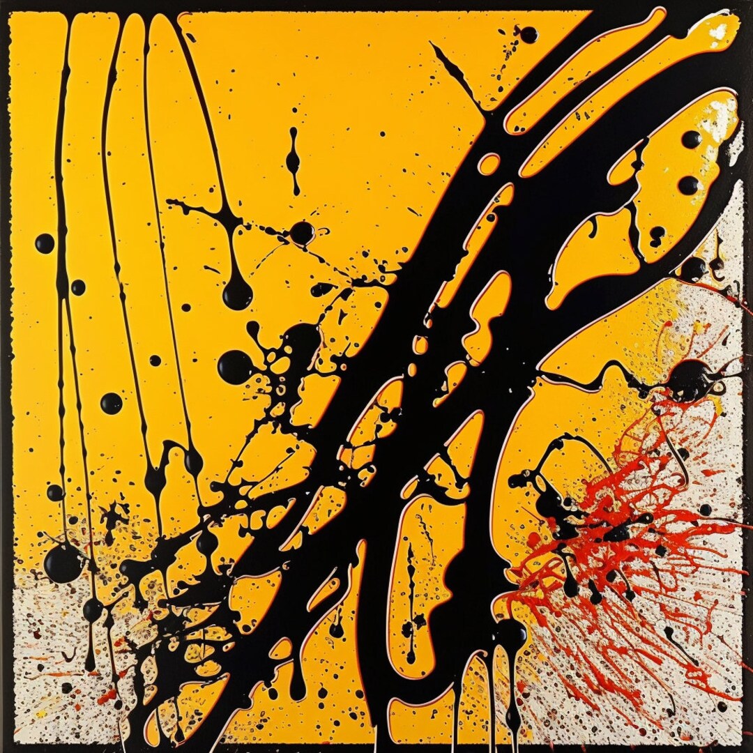 Poster Abstract Art Jackson Pollock Like Orange and Yellow - Etsy