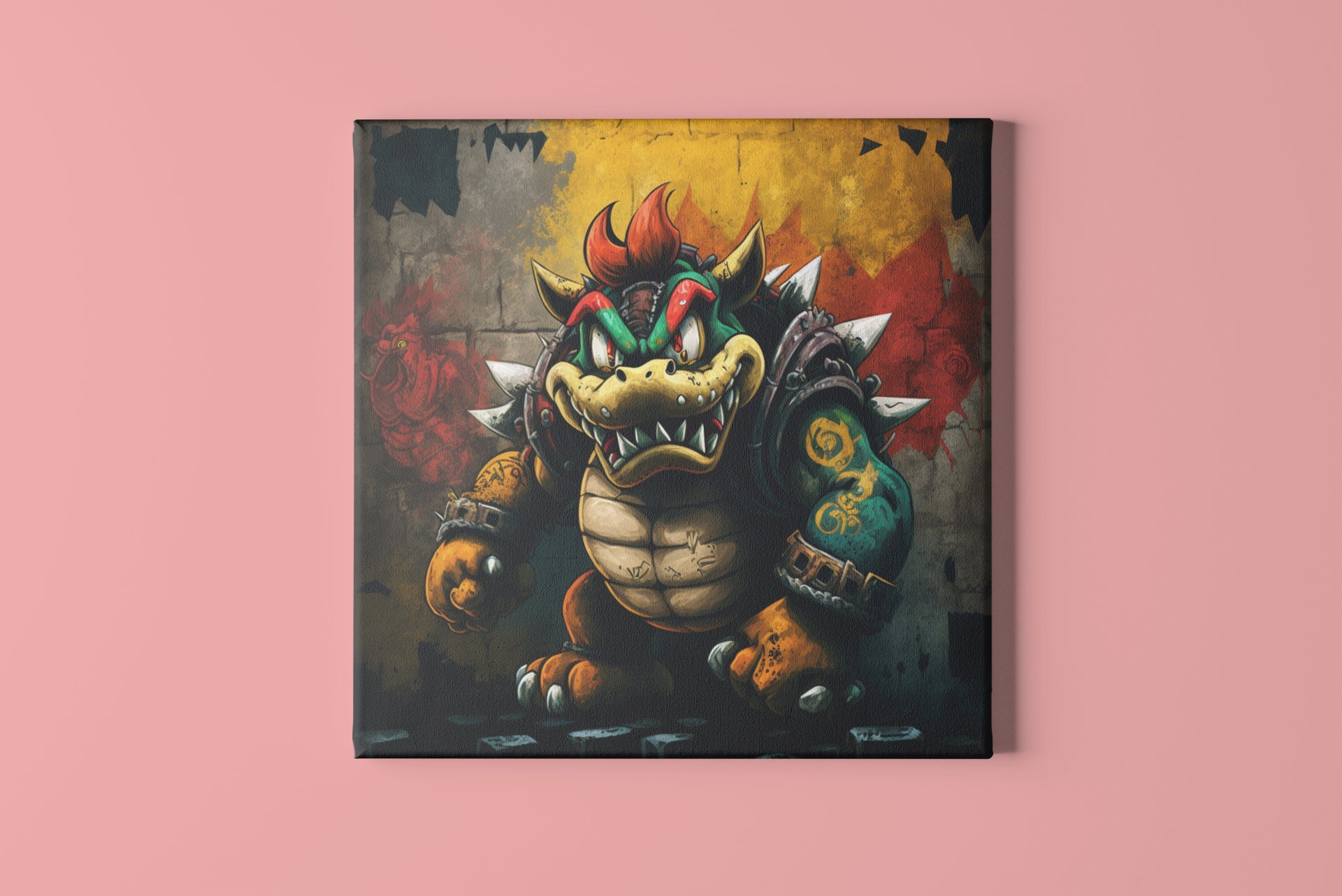 Poster Bowser Graffiti Green Red Poster Printable Gamer Digital ...