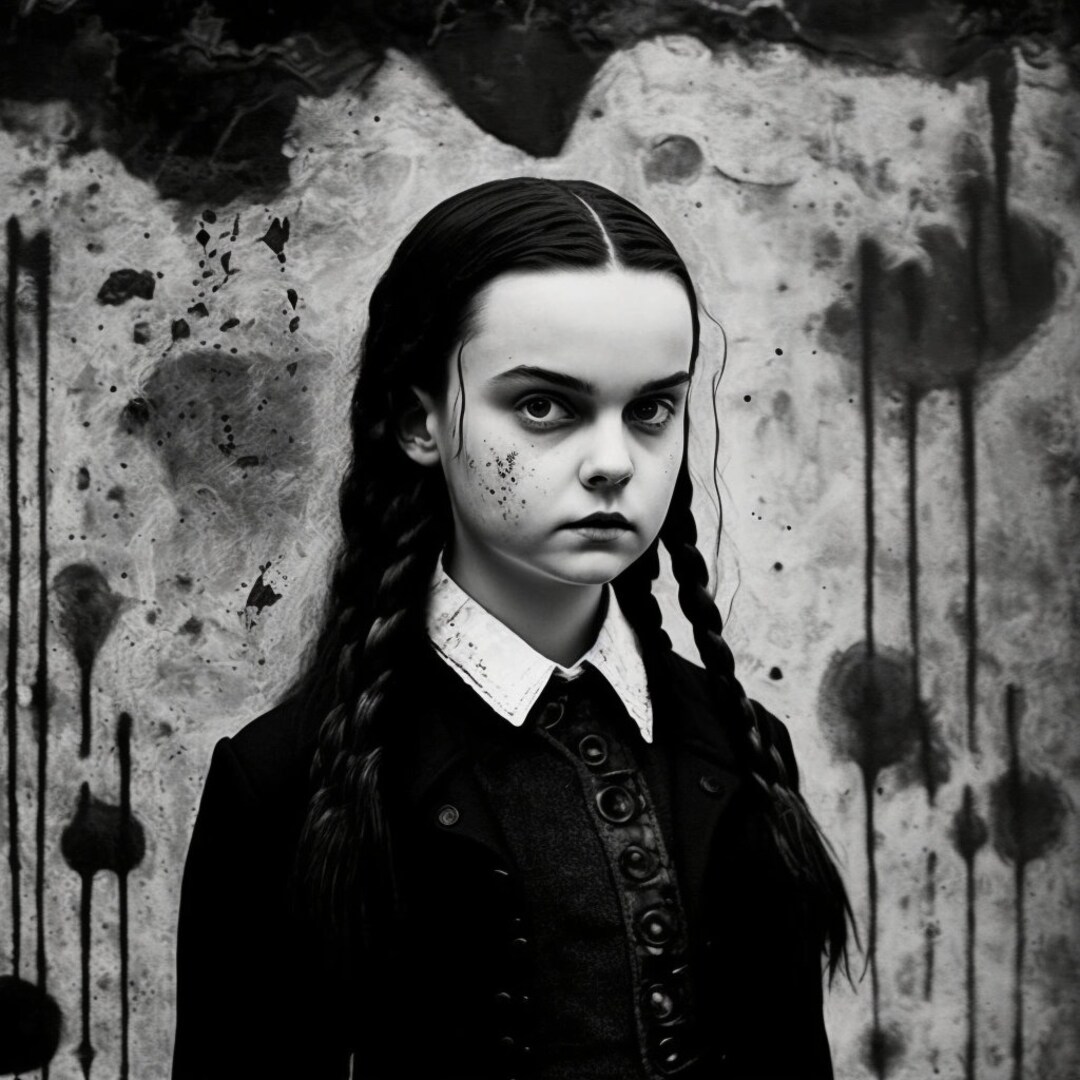 Poster Wednesday Adams Black and White Gothic Art Poster Digital ...