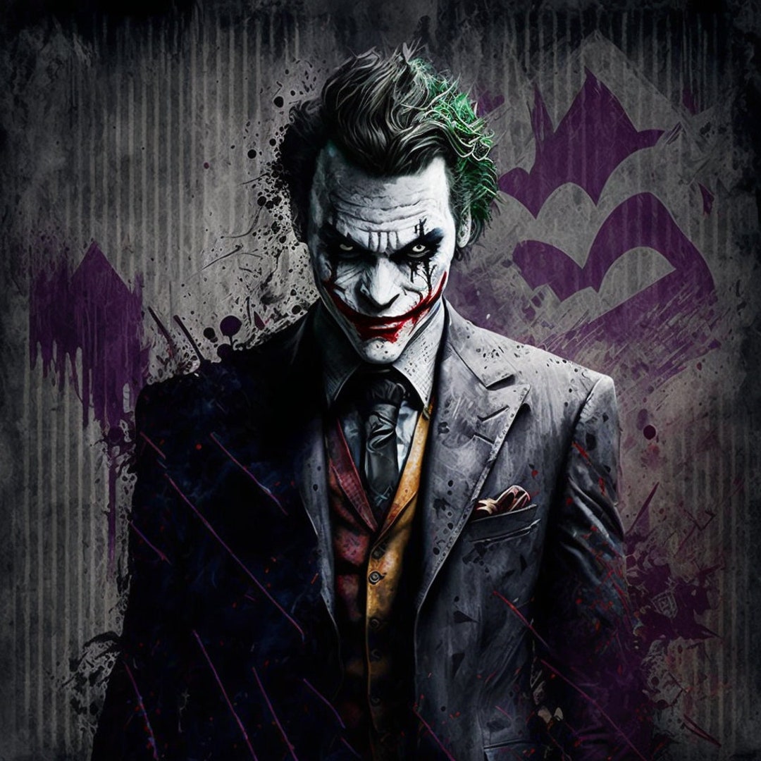 Poster Purple Joker Gift Idea Digital Download Wall Art Home Decor ...