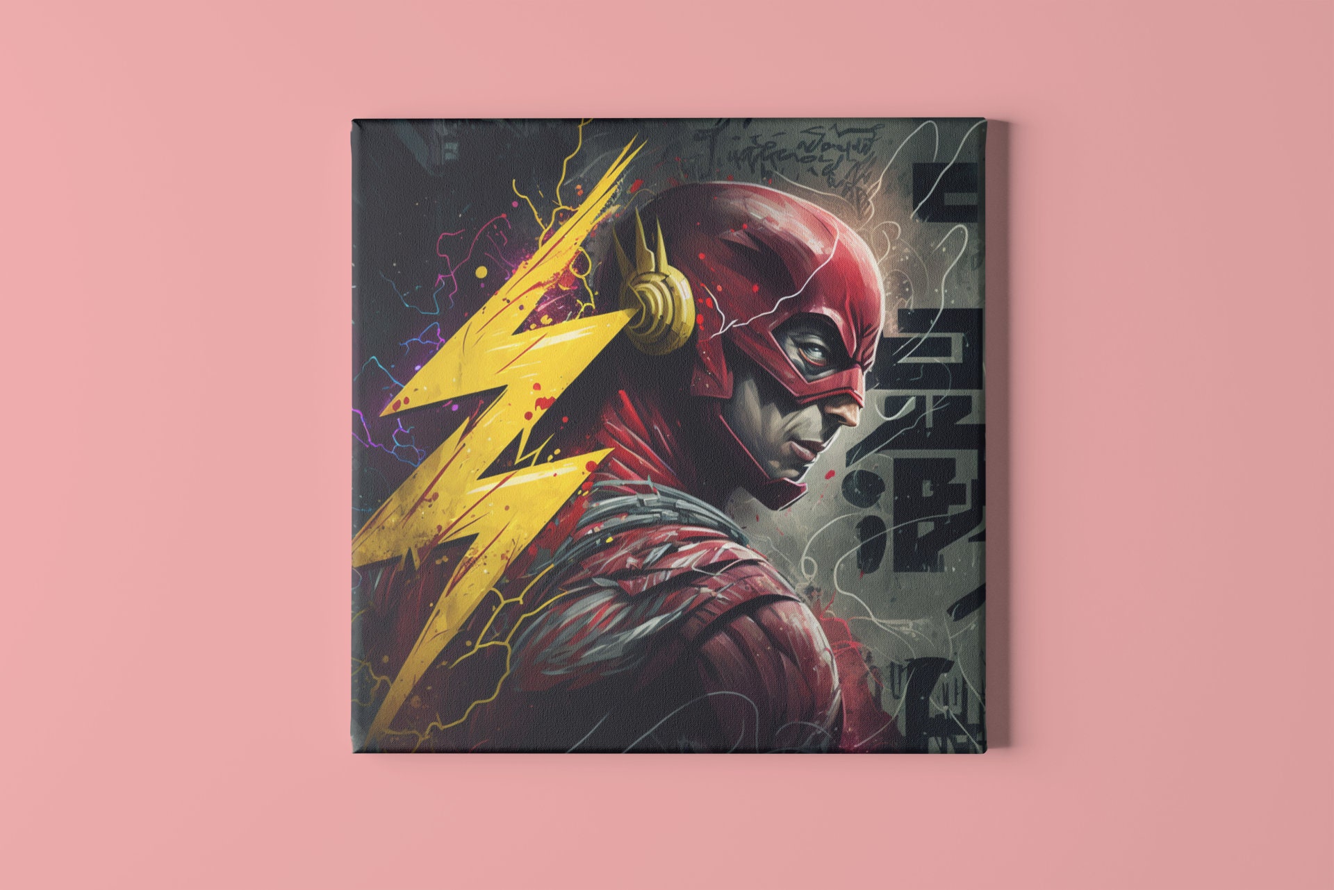 Flash Poster: Red Graffiti Mancave Decor Poster Digital Download Wall ...