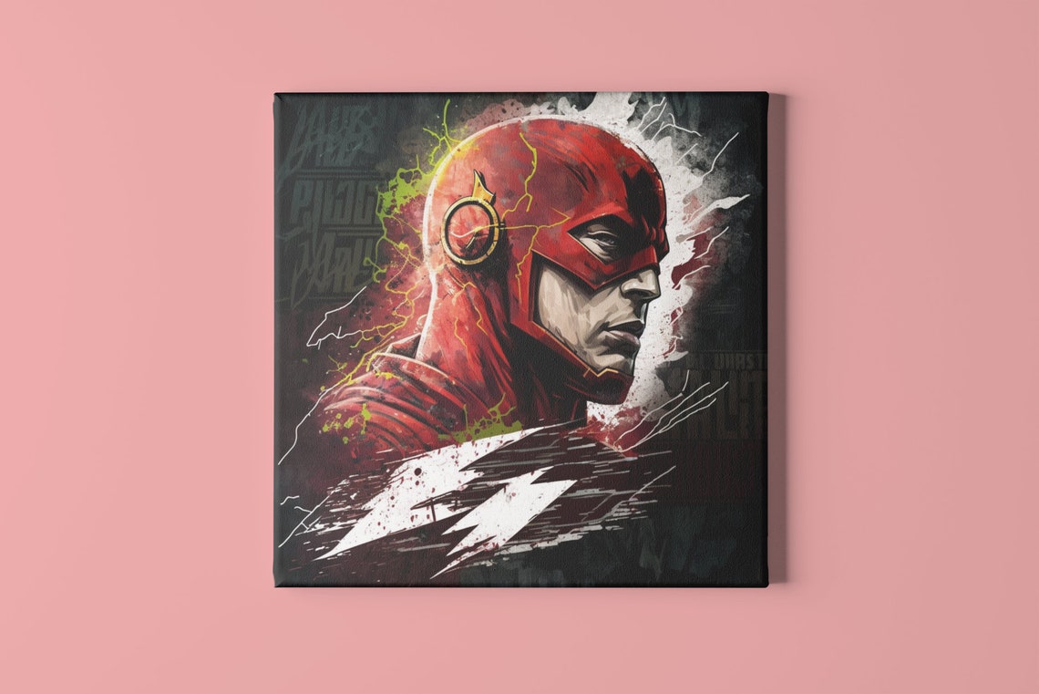 Poster Flash: Red Graffiti Mancave Decor Poster Graffiti Digital ...