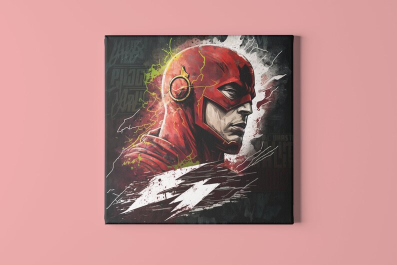 Poster Flash: Red Graffiti Mancave Decor Poster Graffiti Digital ...