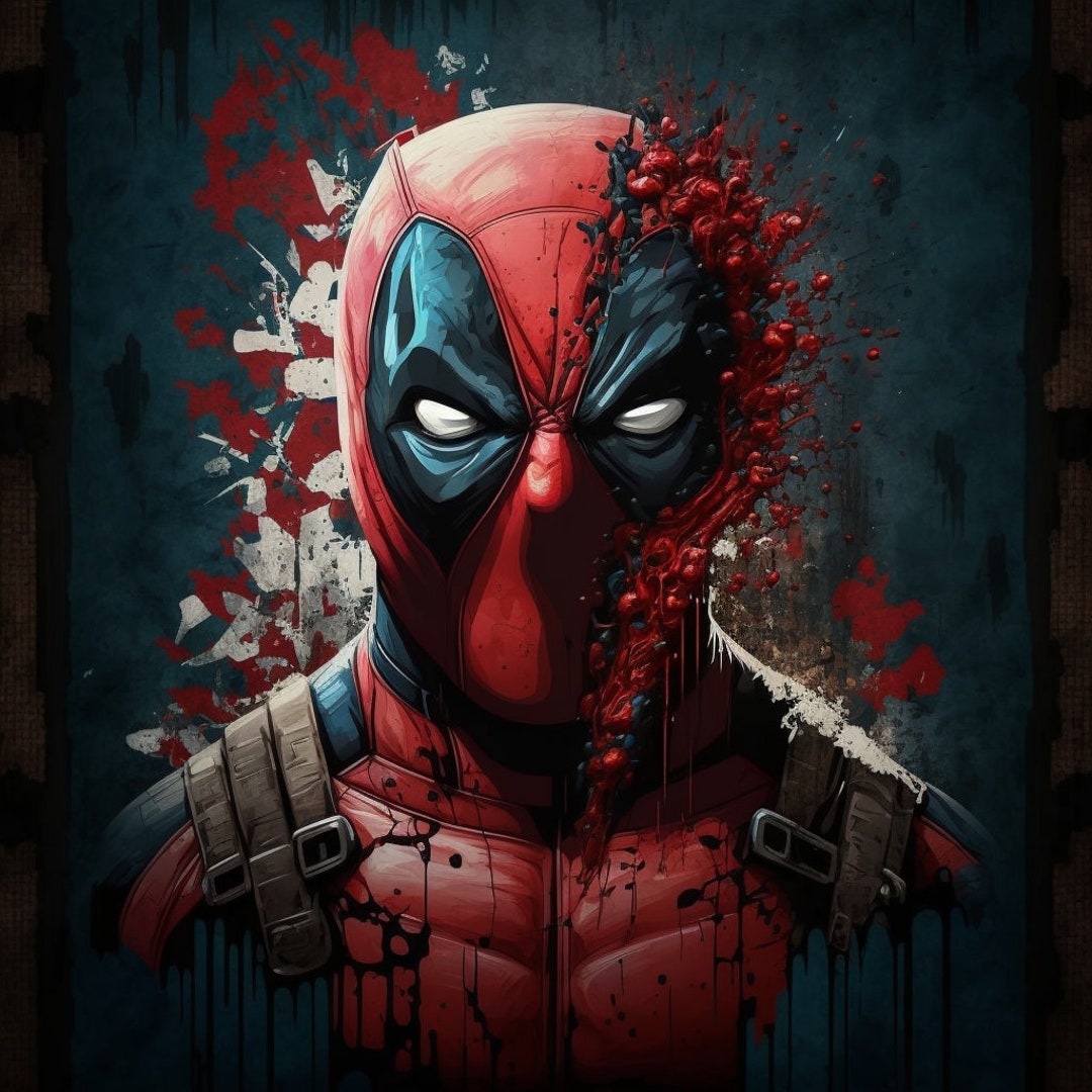 Poster Deadpool: Red Graffiti Mancave Decor Poster Digital Download ...