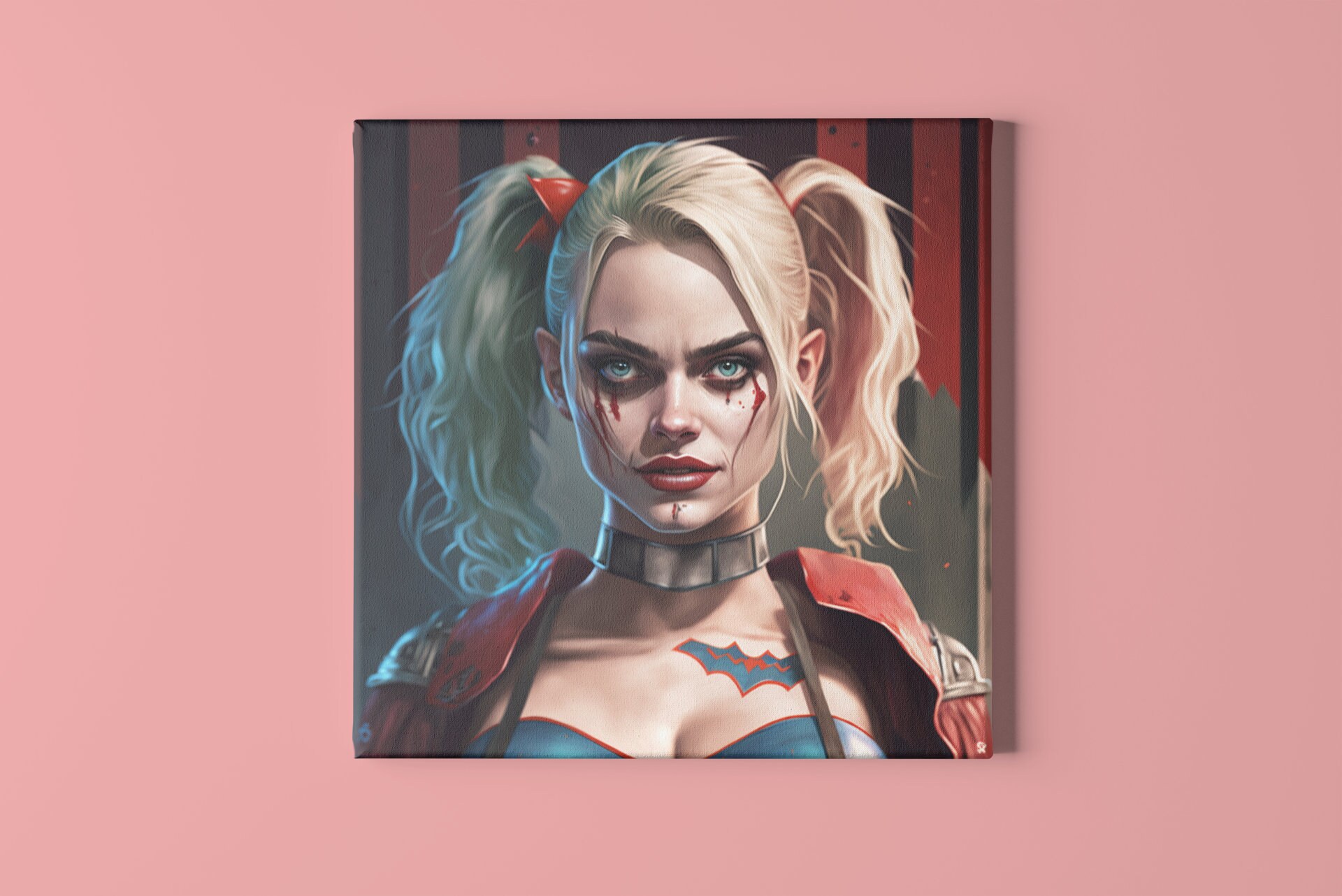 Poster Harley Quinn Red Blue Bad Girl Poster Kitchen Decor Digital ...