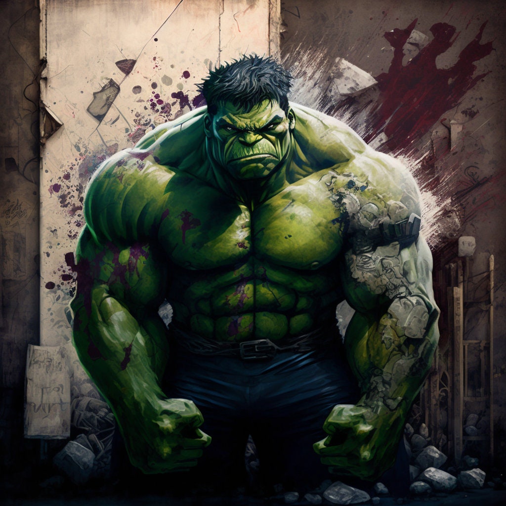 The Incredible Hulk Printable Poster Green Digital Download Etsy