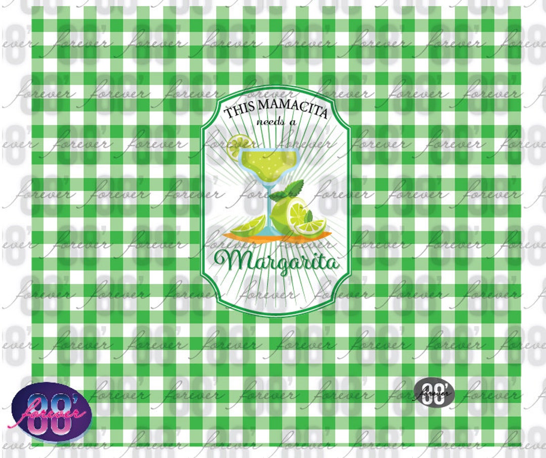 Mamacita Needs Her Margarita Tumbler Wrap Checkered Pattern - Etsy