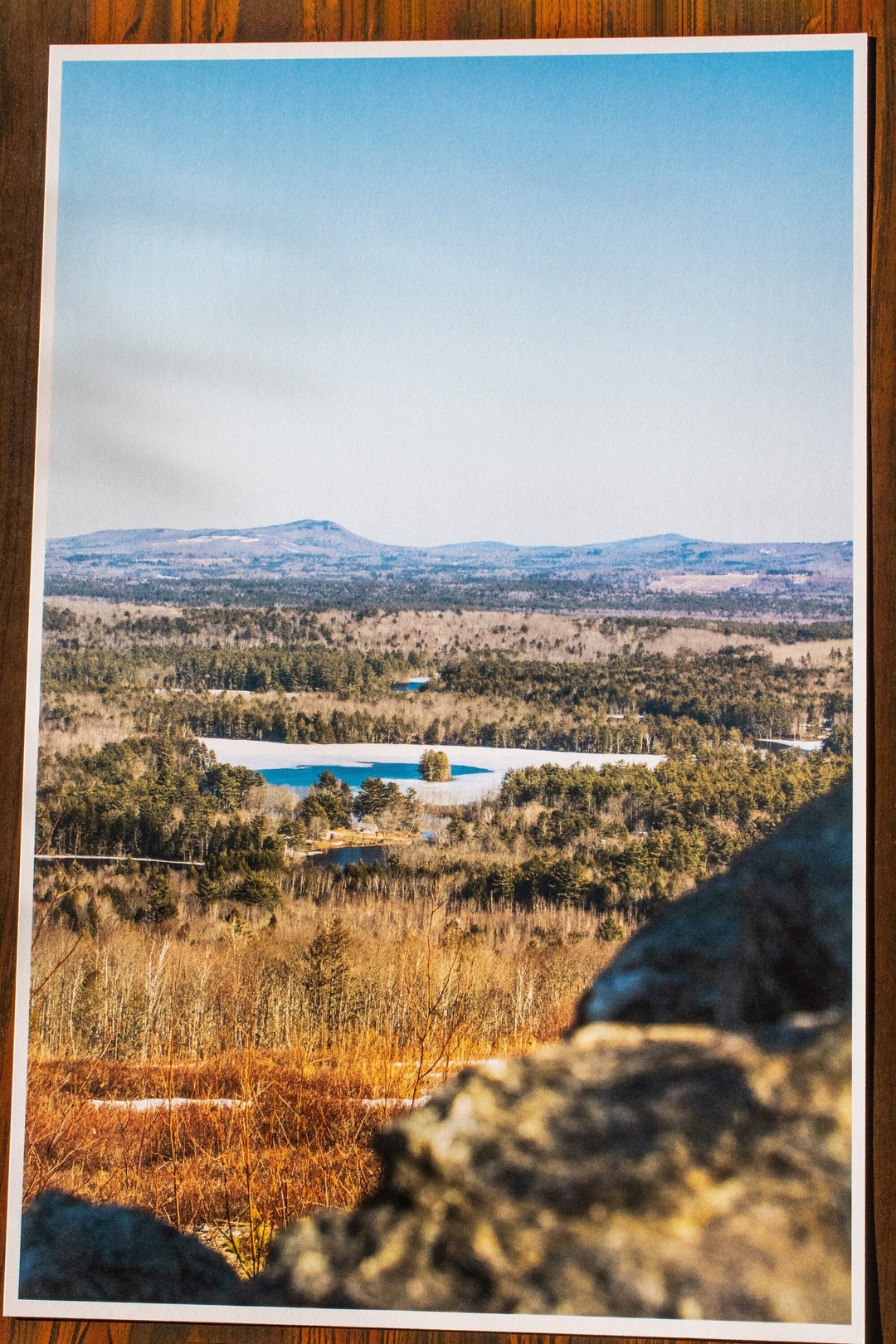 Atop Haystack - Maine Art Print / Mountain / Hiking / Pond / Winter ...