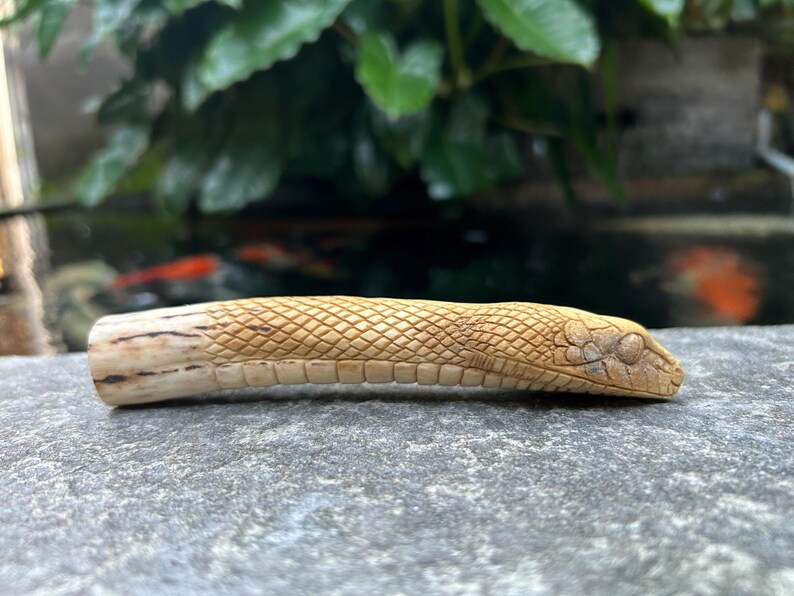 Snake Knifes Handdle Hand Carved of Deer Antler - Etsy