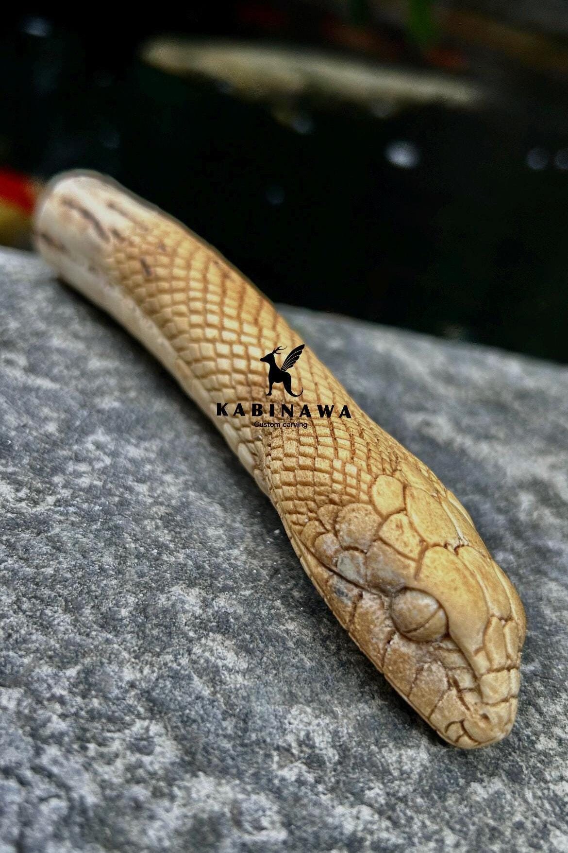 Snake Knifes Handdle Hand Carved of Deer Antler - Etsy