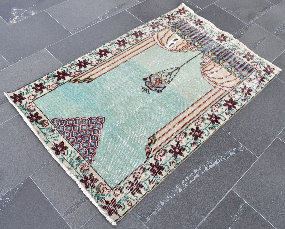 Boho Home Decoration, Turkish Bathroom Rug, Vintage Rug, Handmade Small ...