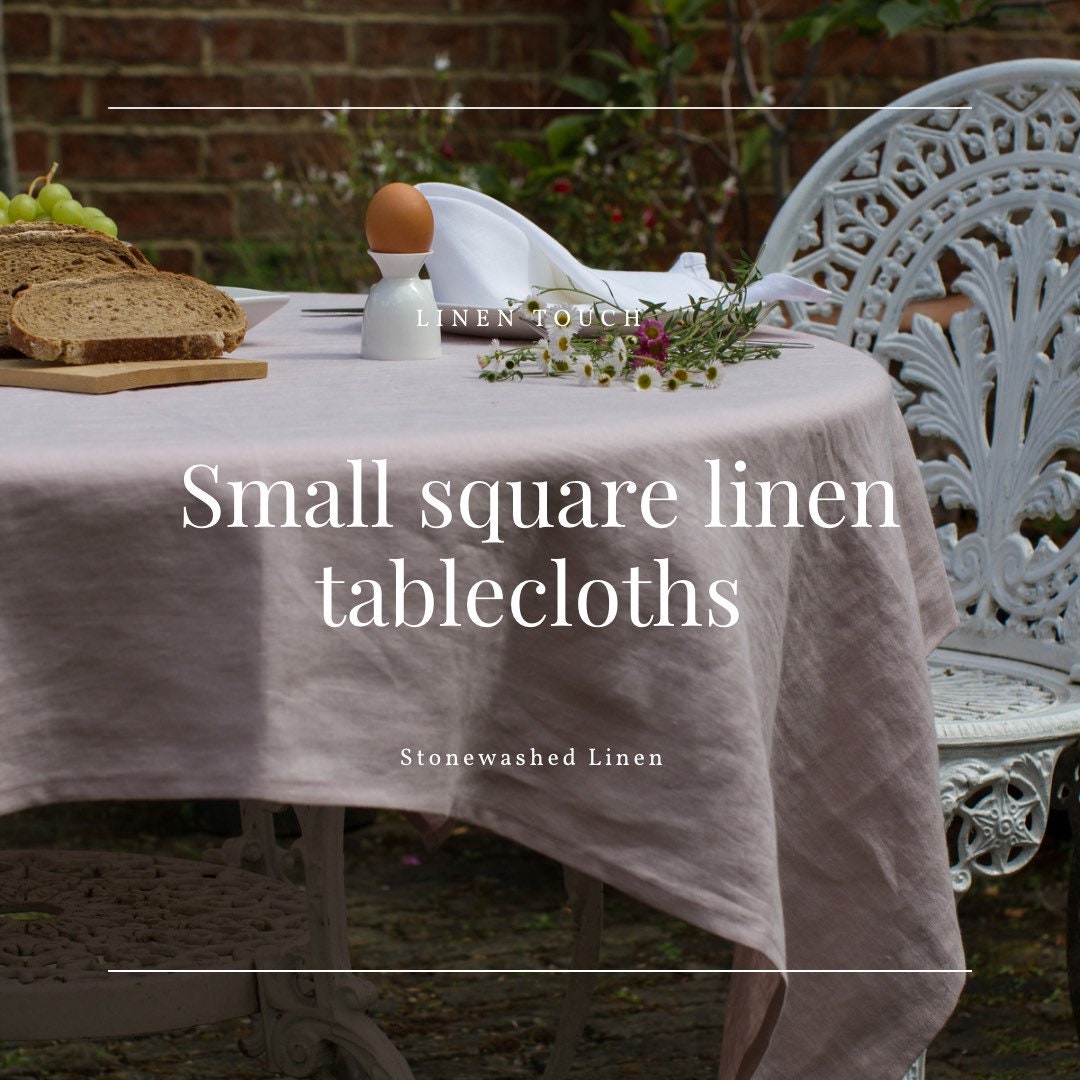 Small Square Linen Tablecloths, Tablecloths, Natural, Soft Linen ...