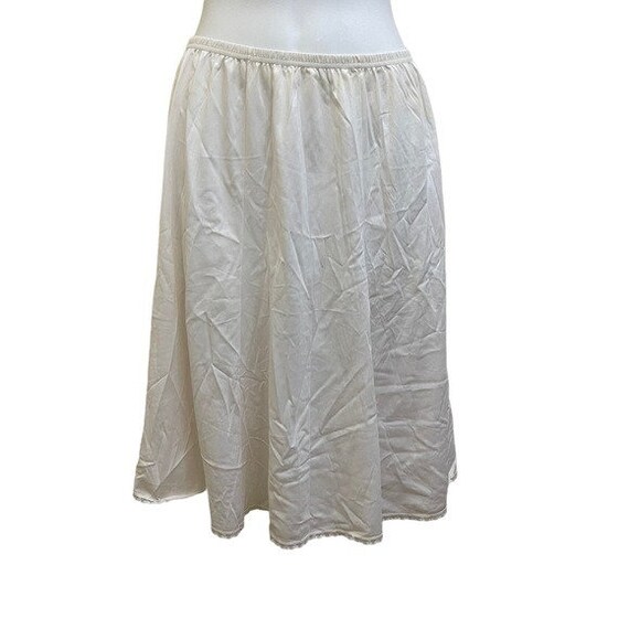 Vintage 70s Vanity Fair Cream Half Slip Skirt 21" Nyl… - Gem