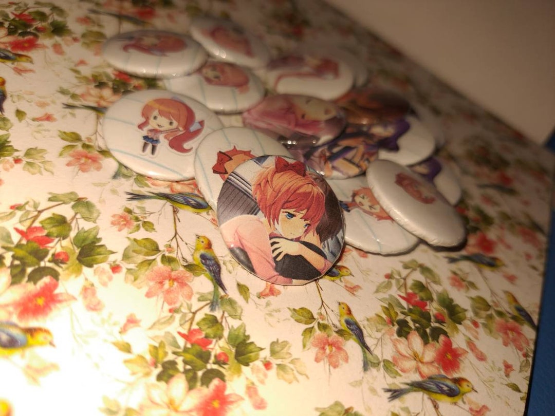 Doki Doki Literature Club DDLC 25mm/2cm Small Cute Anime Girl Badges ...