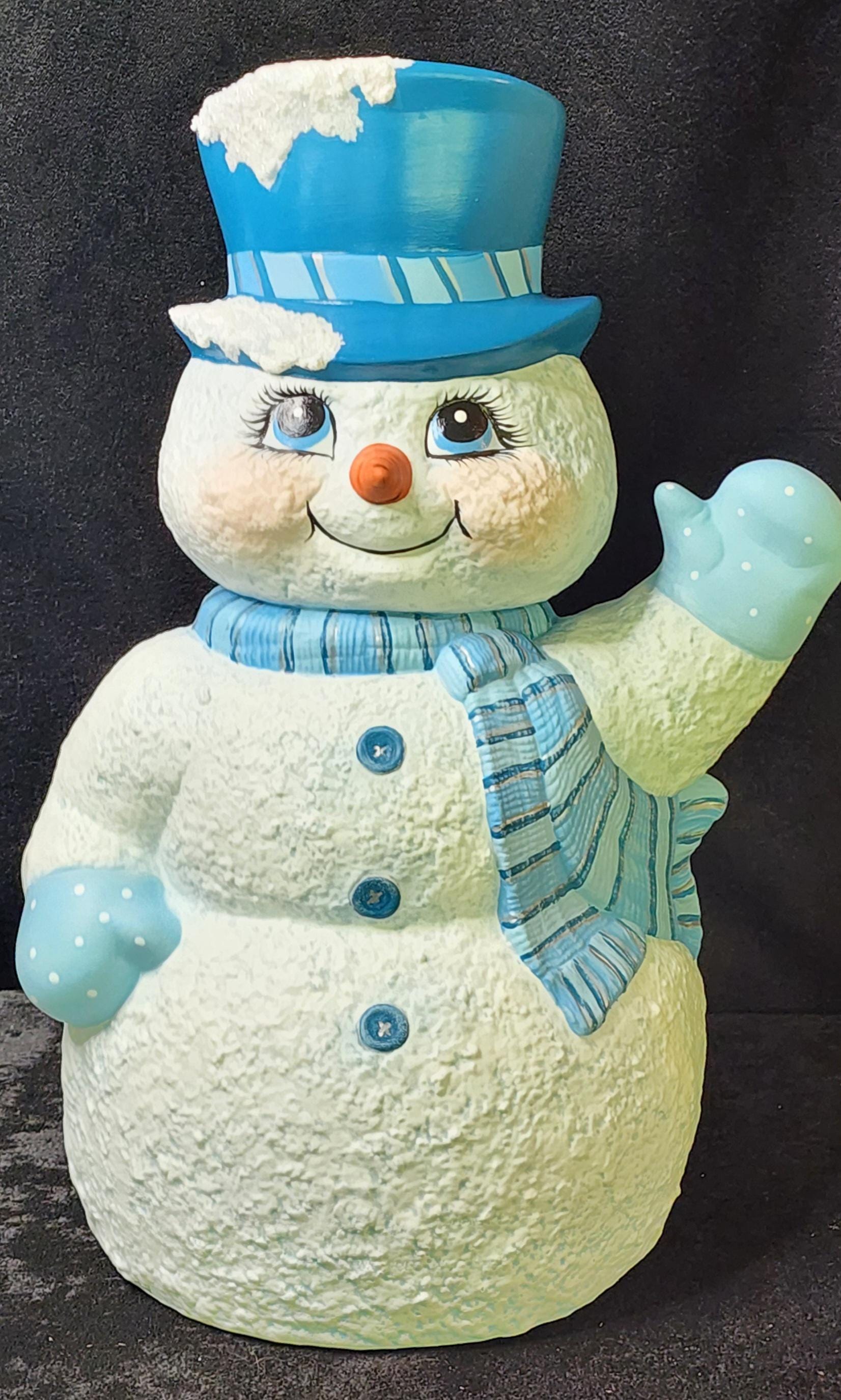 Hand Painted Large Snowman Figurine: Winter Holiday Decor - Etsy