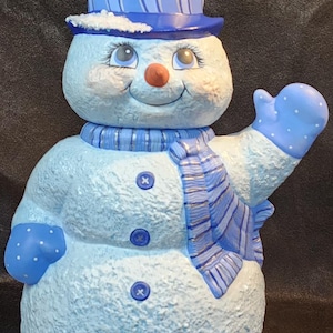Hand Painted Large Snowman Figurine: Winter Holiday Decor - Etsy