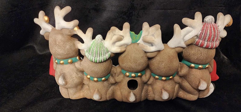Hand Painted Reindeer Light: Jingle Bells Holiday Decor - Etsy