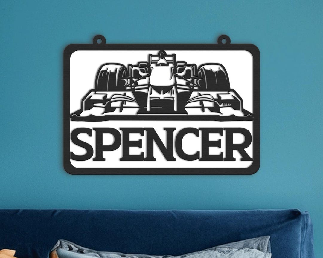 Formula 1 Name Sign - Race Car Room Décor - F1 Themed Room Sign - Boys ...