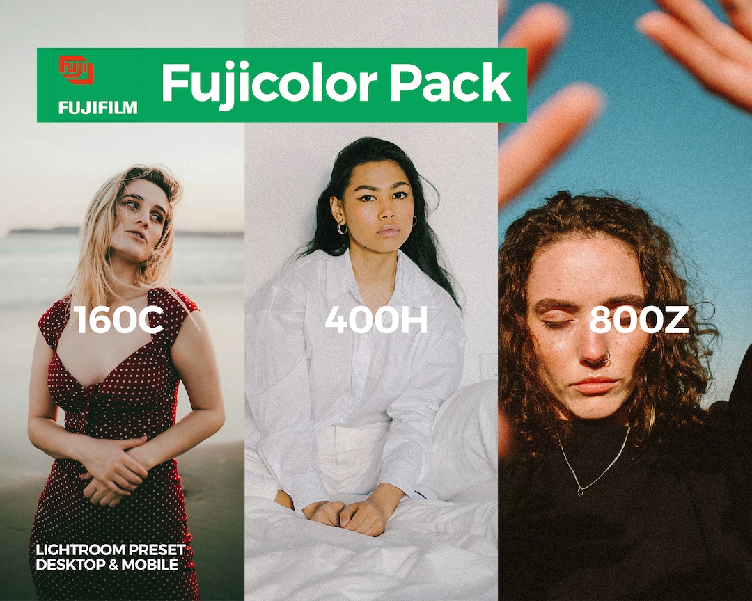 12 Fujifilm Fujicolor Pro Pack 160C 400H 800Z Lightroom Presets Film ...