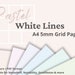 Pastel White Lines A4 5mm Grid Paper Template for Digital Notebook ...
