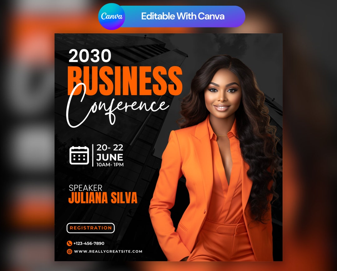Business Conference Flyer Template: Editable Canva Instagram Post - Etsy