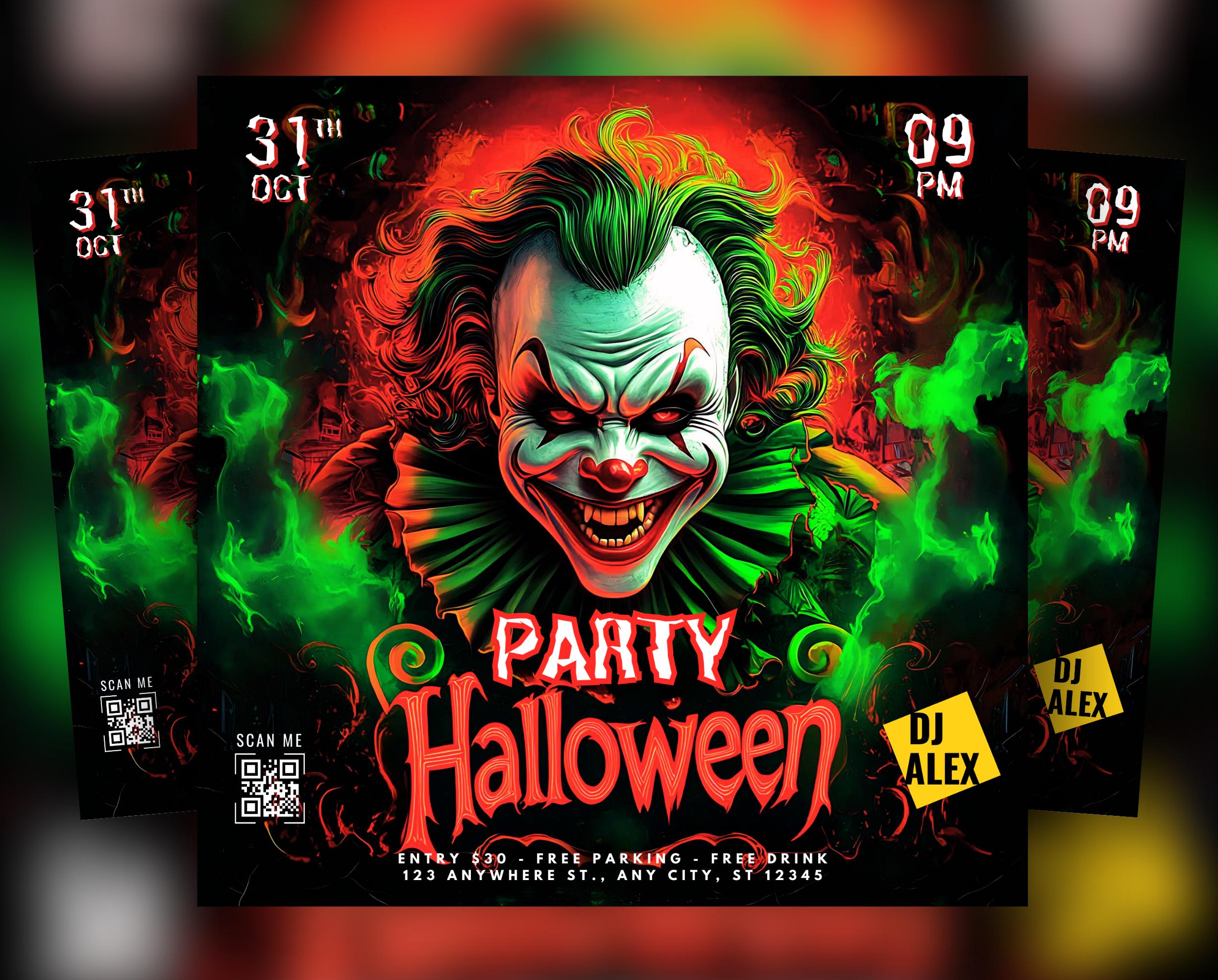 Editable Halloween Party Flyer: Social Media Canva Template - Etsy