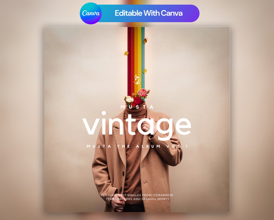 Editable Song Cover Template, Canva Template, DIY Flyer, Album Music ...