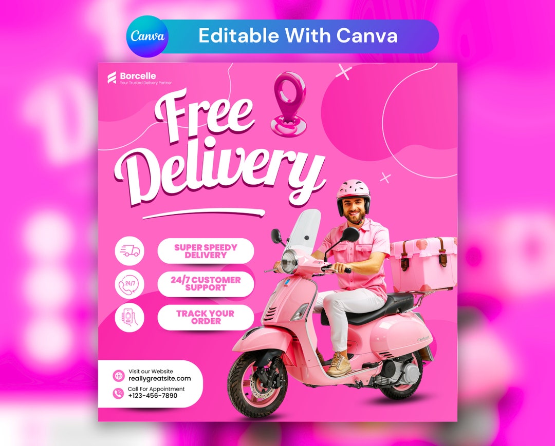 Delivery Service Flyer: Business Canva Template - Etsy