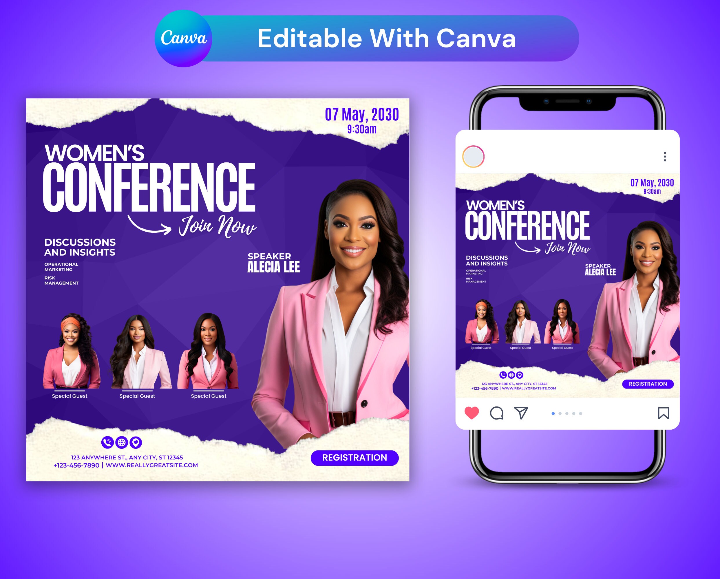 Women's Conference Flyer, Women's Empowerment Flyer, Conference Flyer ...