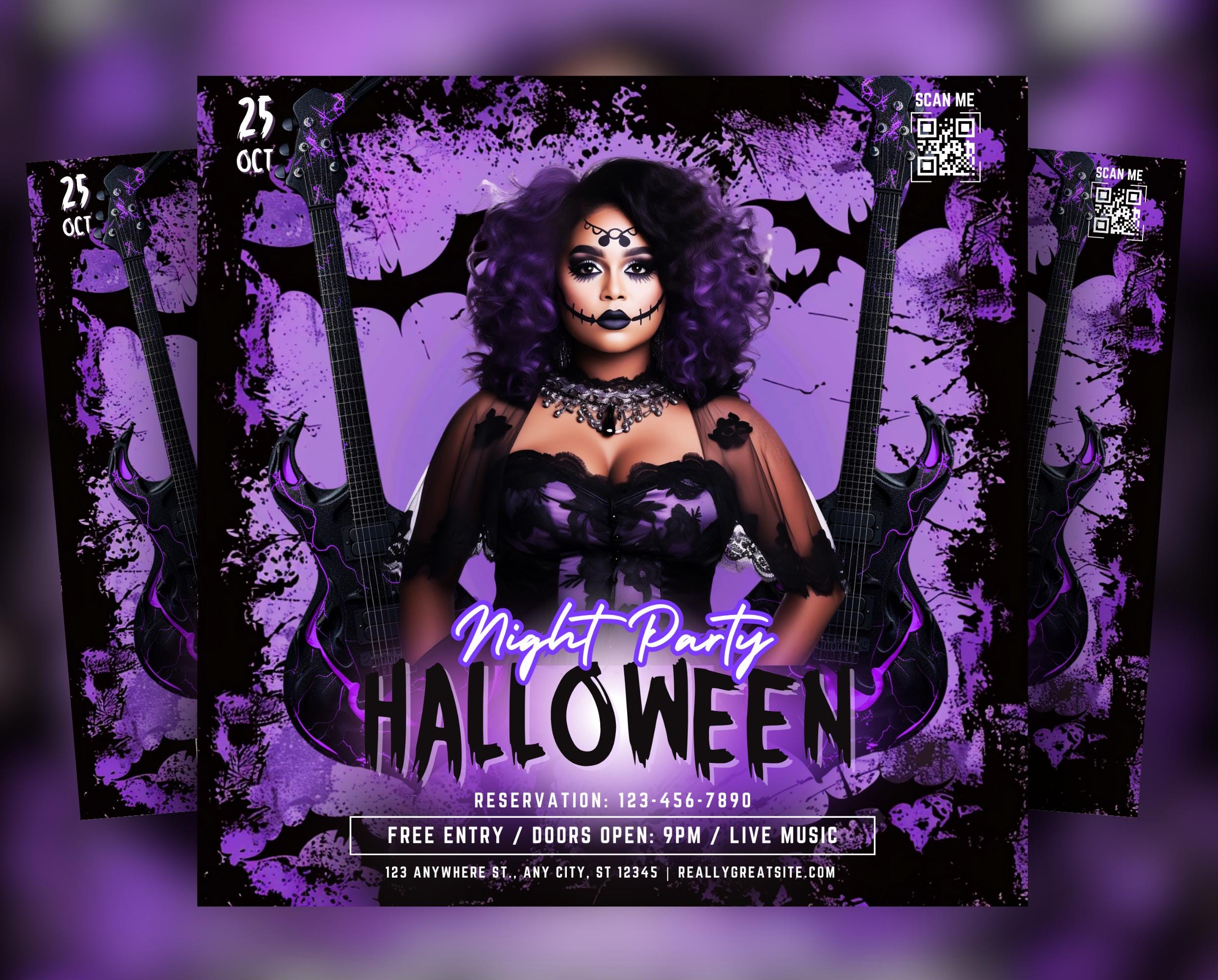 Halloween Party Flyer: Editable Canva Template - Etsy