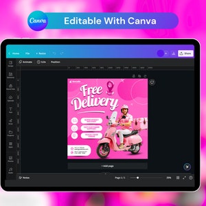 Delivery Service Flyer: Business Canva Template - Etsy