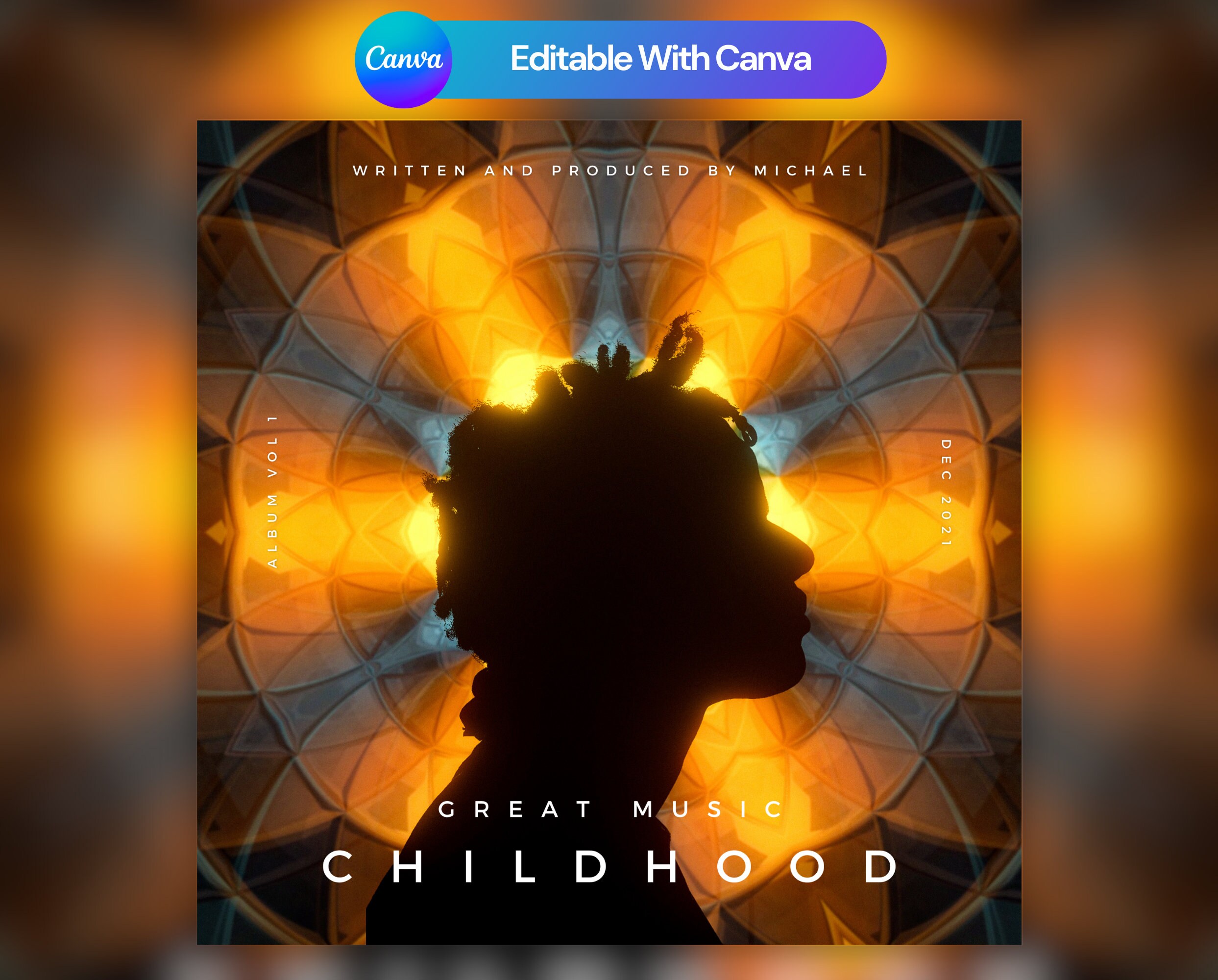 Editable Song Cover Template, Canva Template, DIY Flyer, Album Music ...