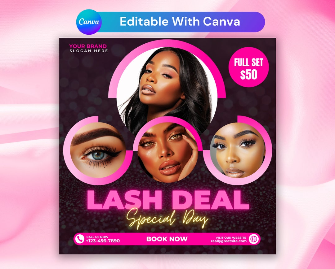 Lash Set Sale Flyer, DIY Flyer Template Design, Mega Volume Lash Deals ...