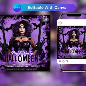 Halloween Party Flyer: Editable Canva Template - Etsy