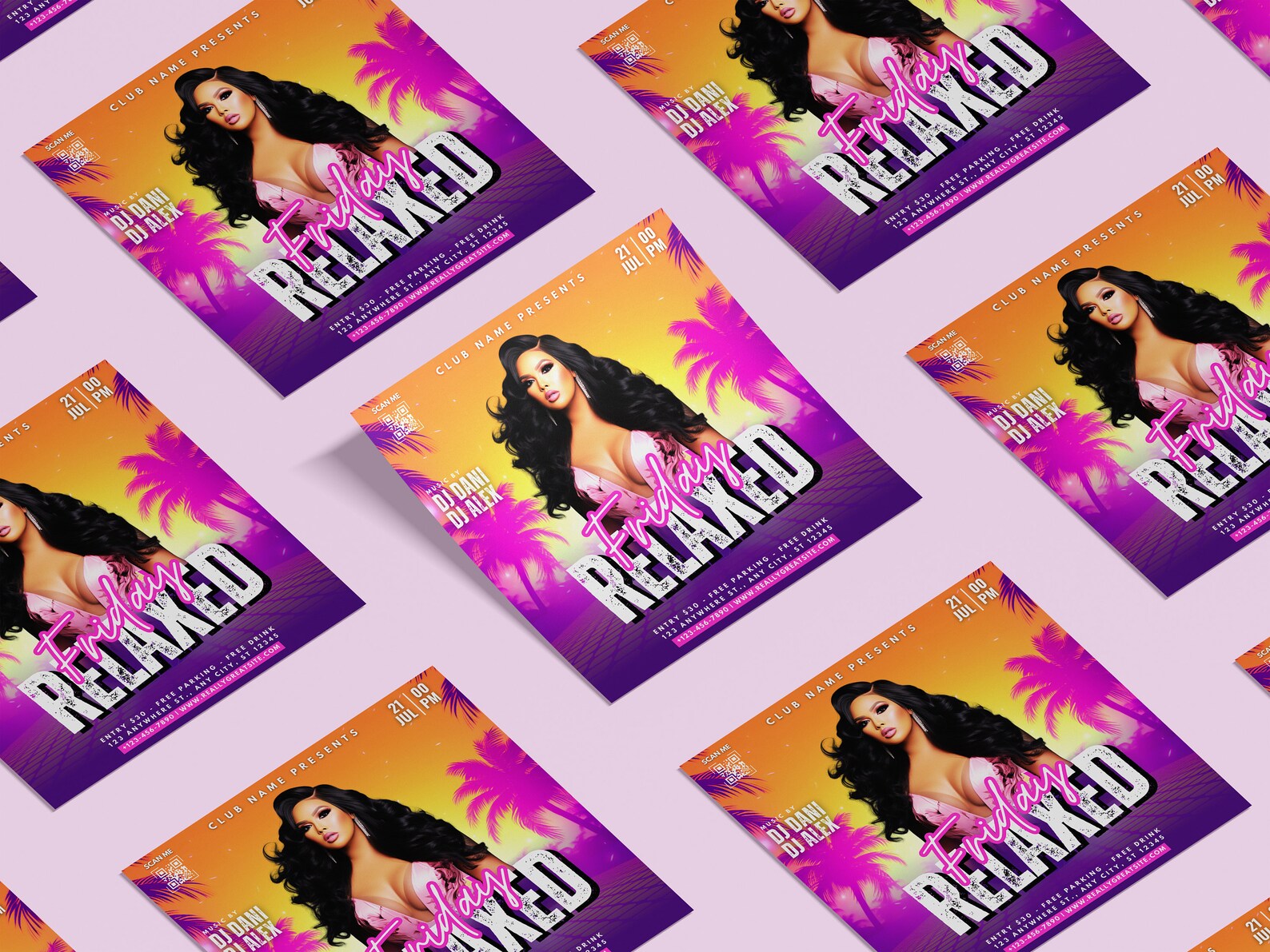 Editable Club Flyer Template for Canva, DIY Event Flyer, Party Flyer ...